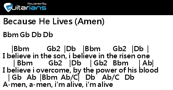 Because He Lives Guitar Chords