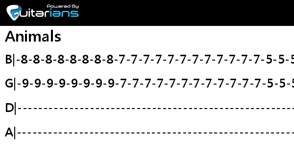 Animals Maroon 5 Guitar Chords