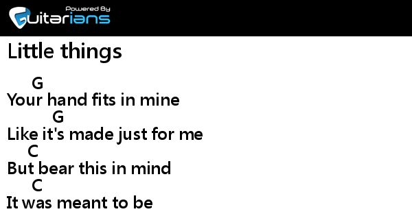 Little Things By One Direction Guitar Chords