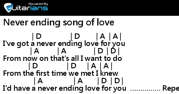 The New Seekers - Never ending song of love 結他譜 Chord譜 吉他譜 | Guitarians.com
