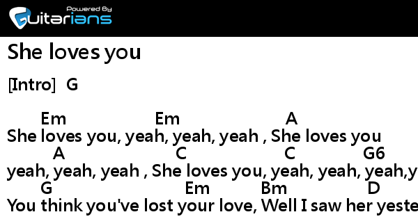 Beatles She Loves You 結他譜 Chord譜 吉他譜
