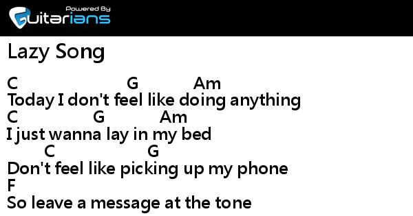 Lazy Song Chords Guitar