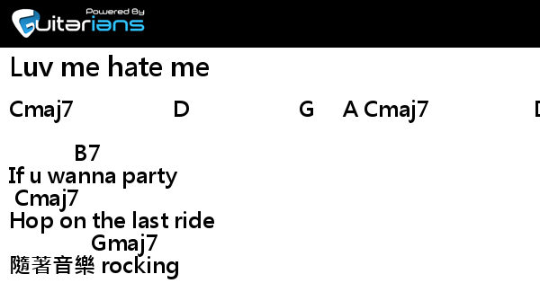 Hate Me Guitar Chords