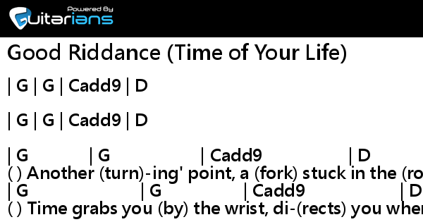Guitar Chords Time Of Your Life
