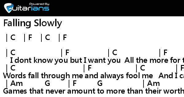 Guitar Chords For Falling Slowly