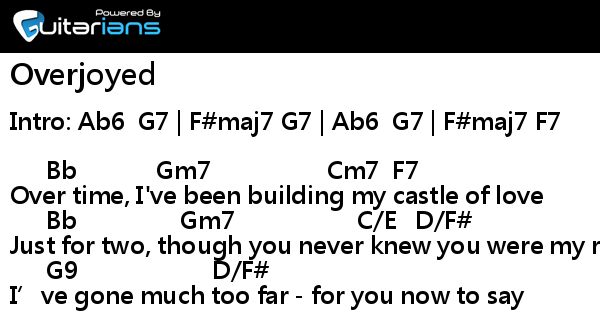 Overjoyed Guitar Chords